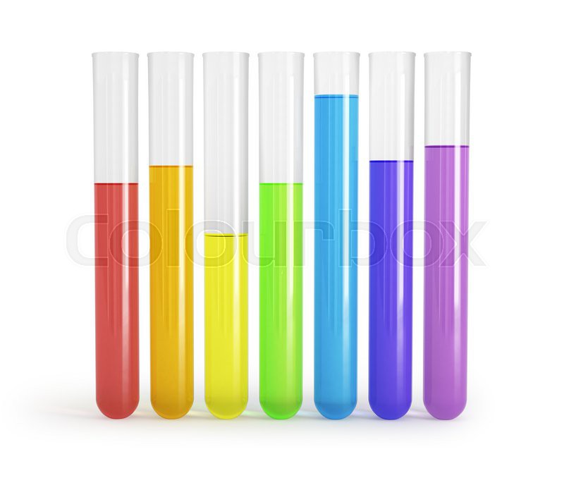 Laboratory test tubes inside, isolated | Stock image | Colourbox