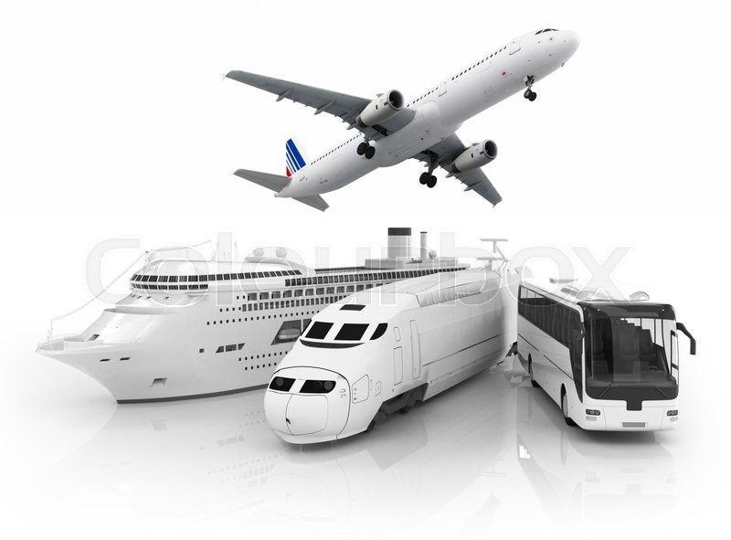 Travel transport. Ship, train, bus and ... | Stock image | Colourbox