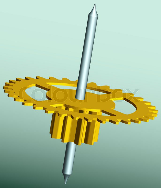 Illustration of the 3d clock gear ... | Stock vector | Colourbox