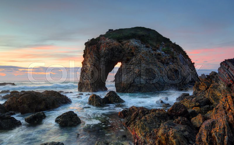 Horse Head Rock at sunrise. A natural ... | Stock image | Colourbox