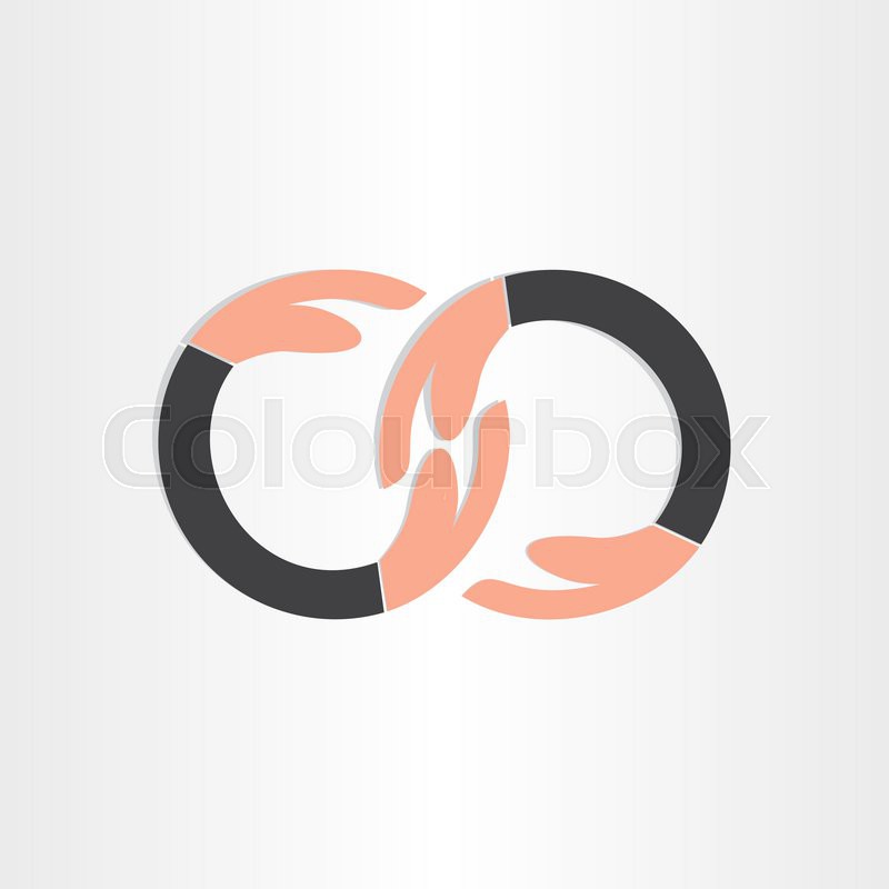Infinity symbol with human hands ... | Stock vector | Colourbox