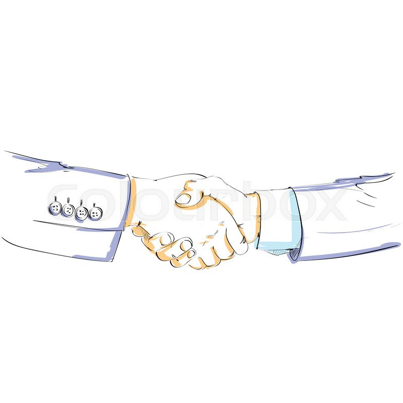 Handshake color sketch vector ... | Stock vector | Colourbox