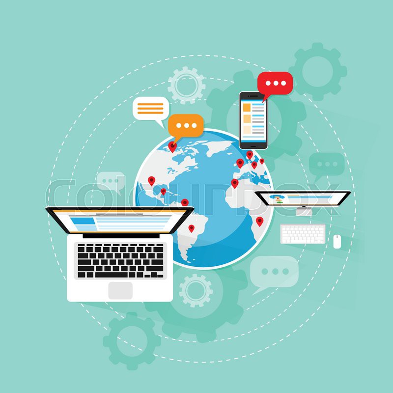 Computer device internet network ... | Stock vector | Colourbox