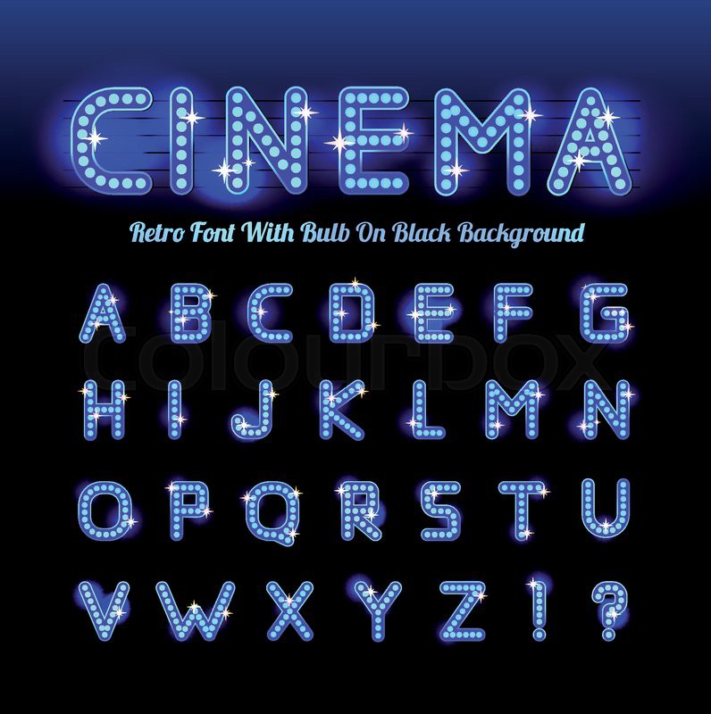 Retro cinema font. Vector illustration ... | Stock vector | Colourbox