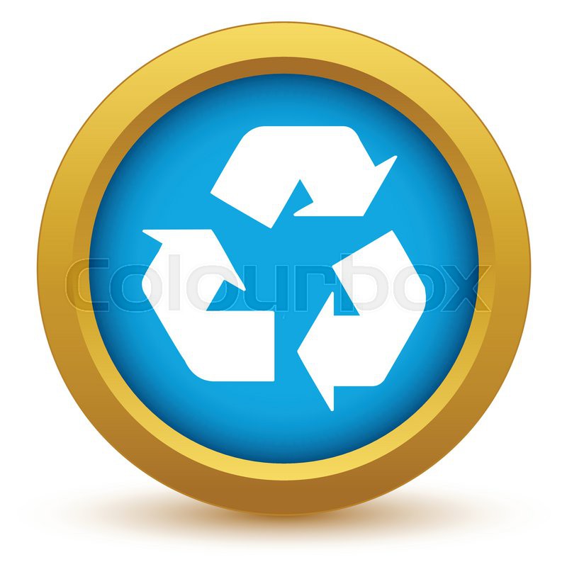 Gold recycling icon on a white ... | Stock vector | Colourbox