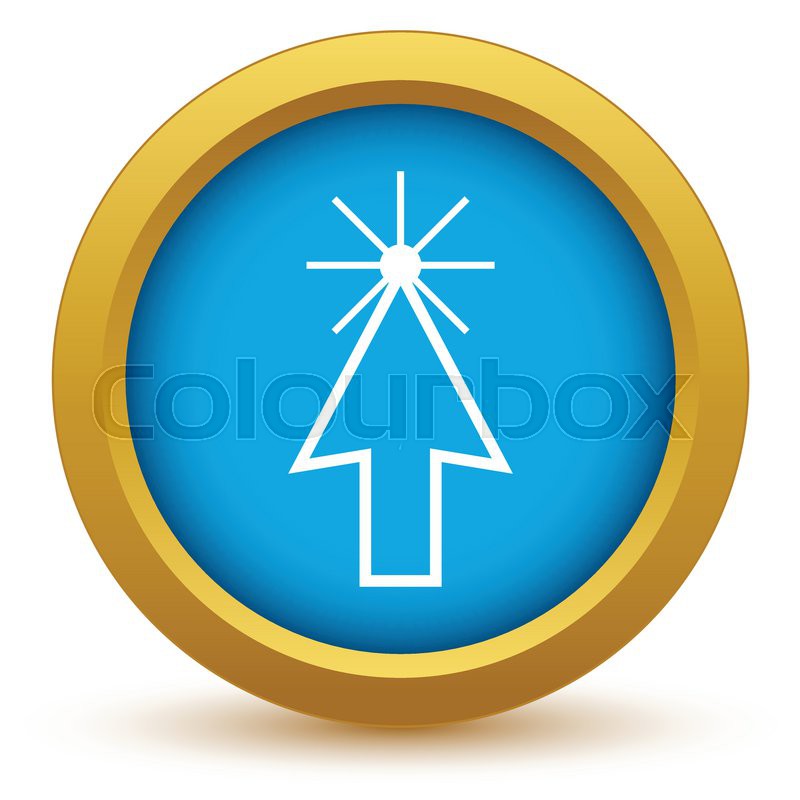 Gold click icon on a white background. ... | Stock vector | Colourbox