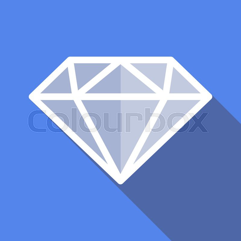 Illustration of a long shadow diamond ... | Stock vector | Colourbox