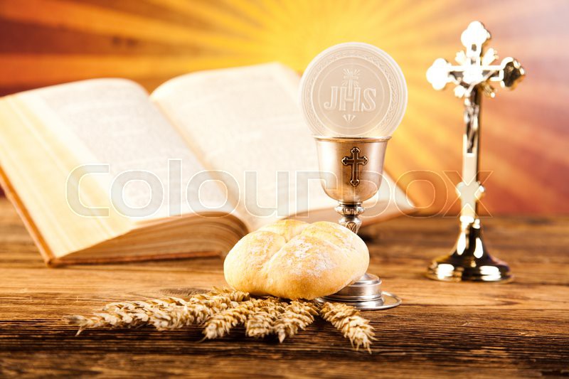 Holy of communion, bright background, ... | Stock image | Colourbox
