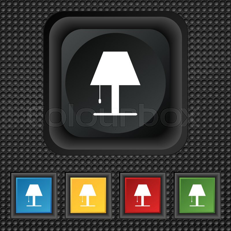 Lamp icon sign. symbol Squared ... | Stock vector | Colourbox