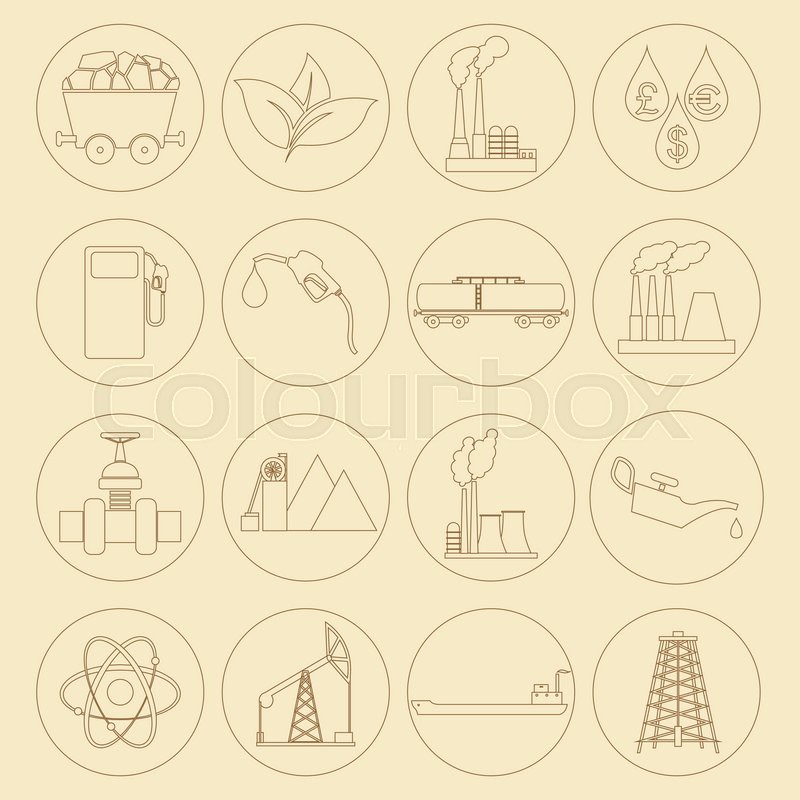 Set 16 fuel and energy icons. Vector ... | Stock vector | Colourbox