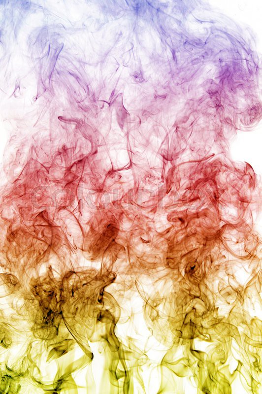 Colored smoke isolated on white ... | Stock image | Colourbox