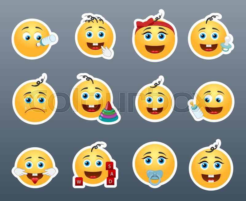 Funny and beautiful smiles kids boy ... | Stock vector | Colourbox