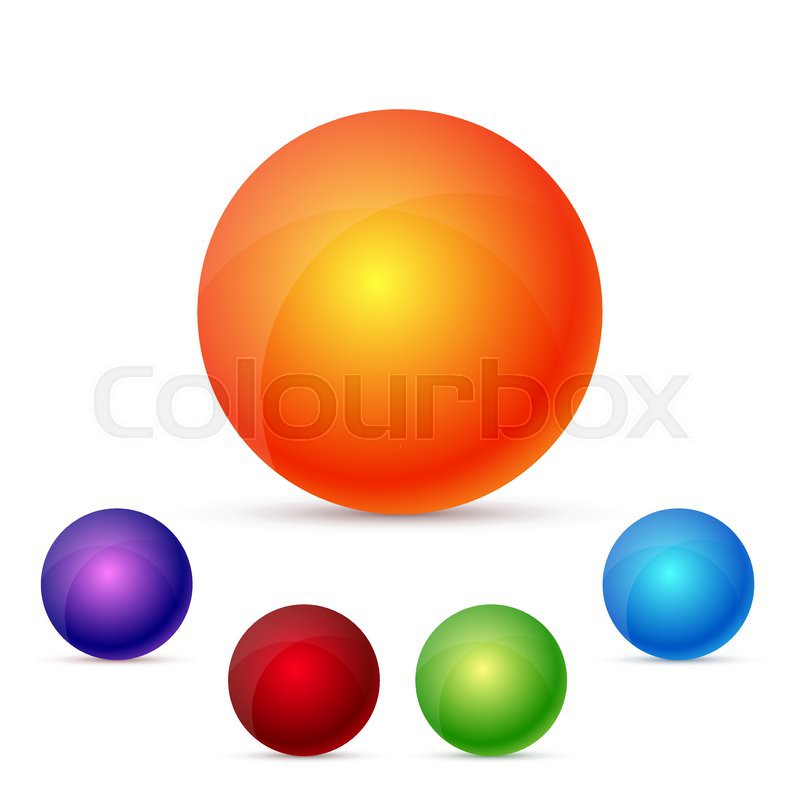 Colorful glossy spheres, set, ... | Stock vector | Colourbox