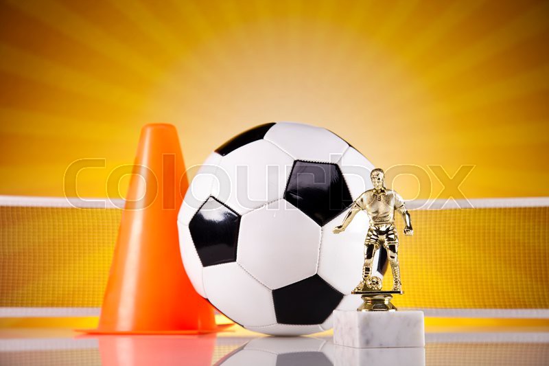 Soccer ball and sunshine, vivid ... | Stock image | Colourbox
