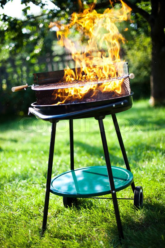 Grill flame, hot burning grill | Stock image | Colourbox