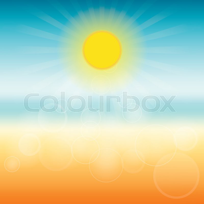 Blurred summer background. Sun shines ... | Stock vector | Colourbox