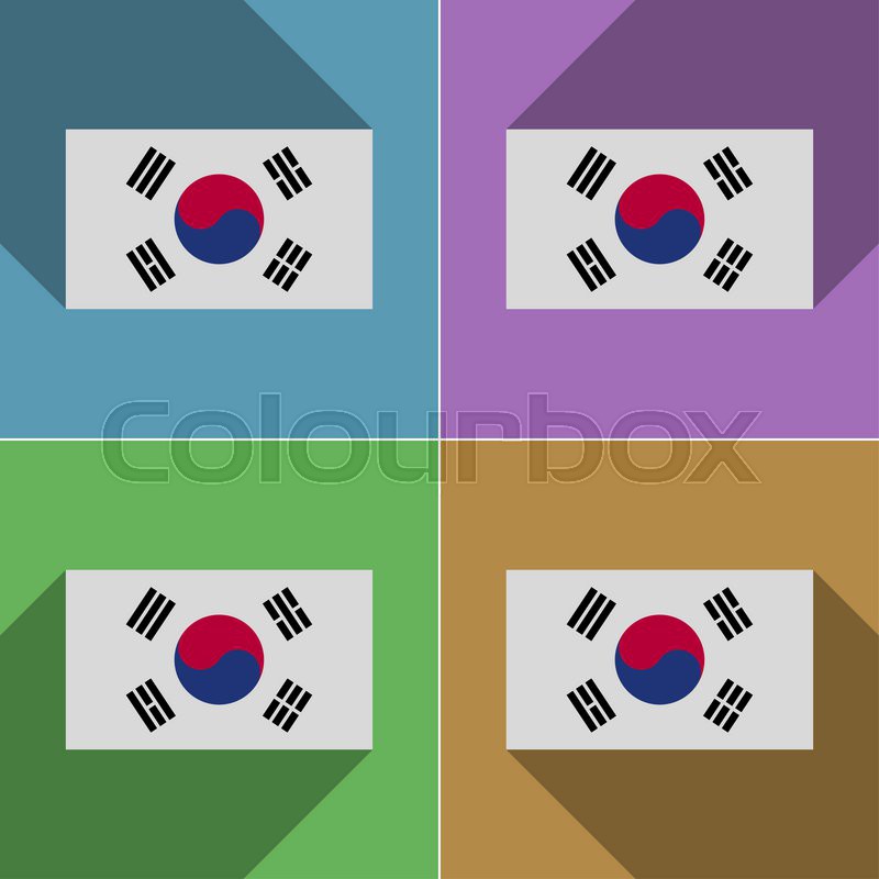 Flags of Korea South. Set of colors ... | Stock image | Colourbox
