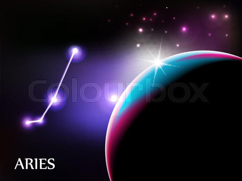 Aries - Space Scene with Astrological ... | Stock vector | Colourbox