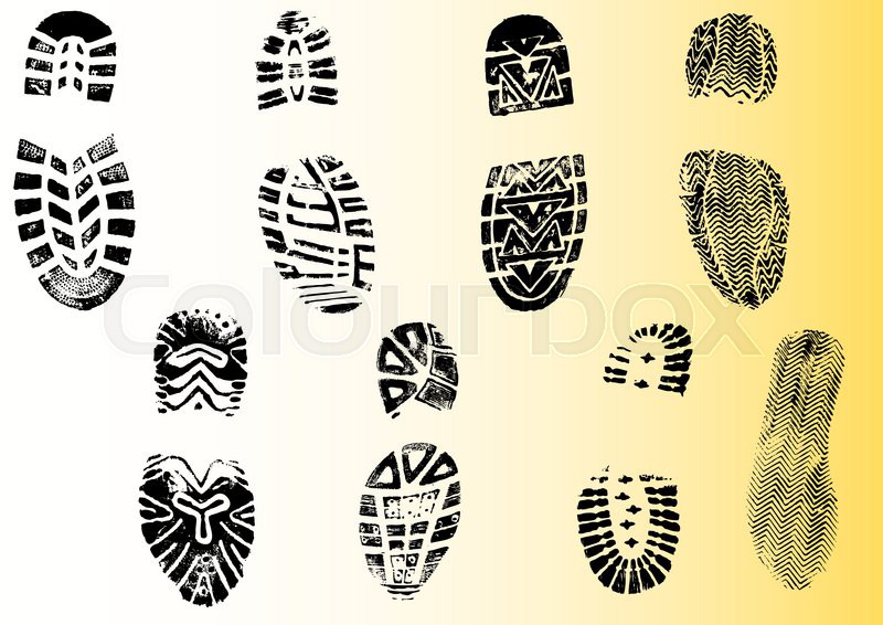 8 Shoeprints - Highly detailed ... | Stock vector | Colourbox