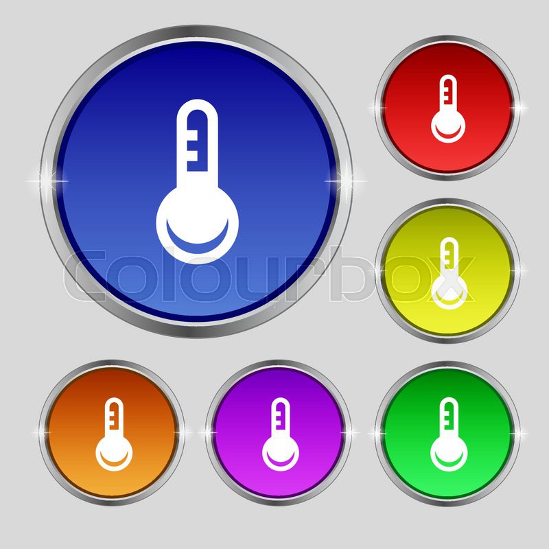 Thermometer, Temperature icon sign. ... | Stock vector | Colourbox