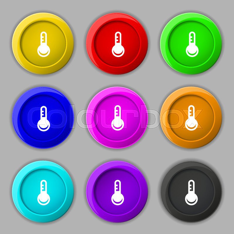 Thermometer, Temperature icon sign. ... | Stock vector | Colourbox