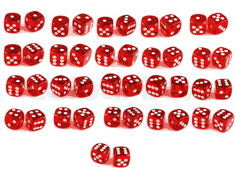 2 Dice close up - showing all 21 ... | Stock vector | Colourbox