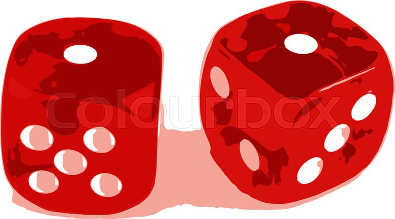2 Dice close up - showing the numbers ... | Stock vector | Colourbox