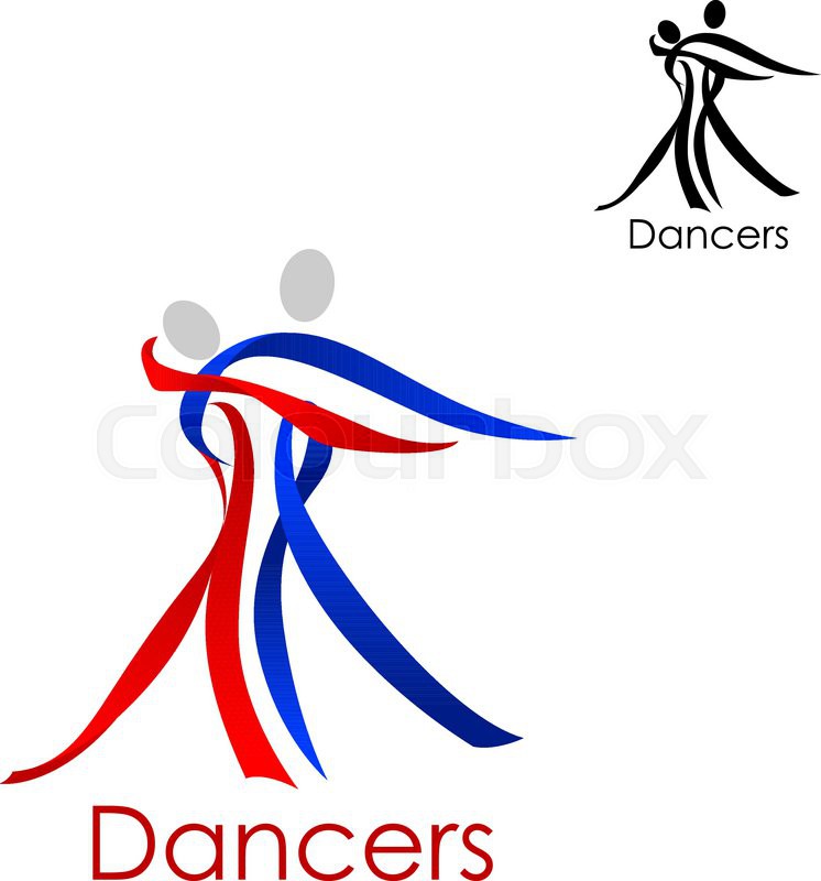 Dancing couple abstract logo or emblem ... | Stock vector | Colourbox