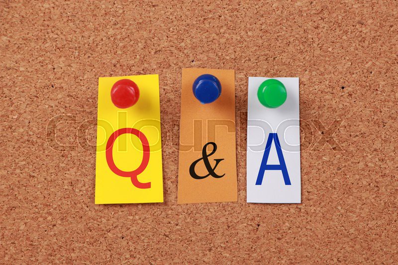 The text 'Q & A' in cut out magazine ... | Stock image | Colourbox