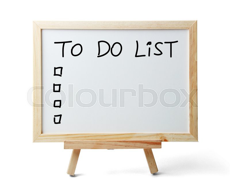 Whiteboard with To Do List is isolated ... | Stock image | Colourbox