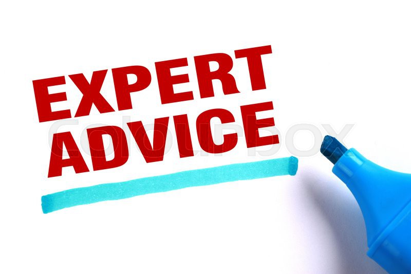 Expert advice text and blue line with ... | Stock image | Colourbox