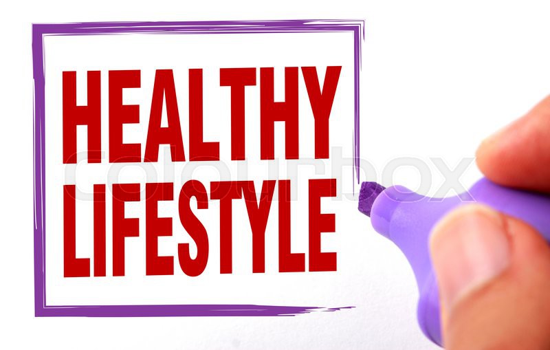 Healthy lifestyle text is signed by ... | Stock image | Colourbox