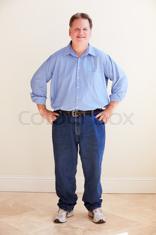 Studio Portrait Of Smiling Overweight ... | Stock image | Colourbox