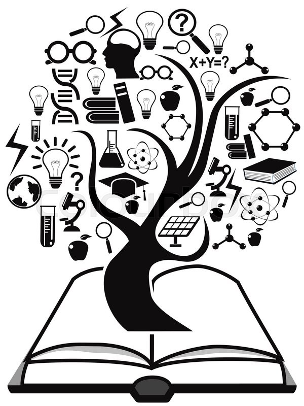 Isolated black education icons tree up ... | Stock vector | Colourbox
