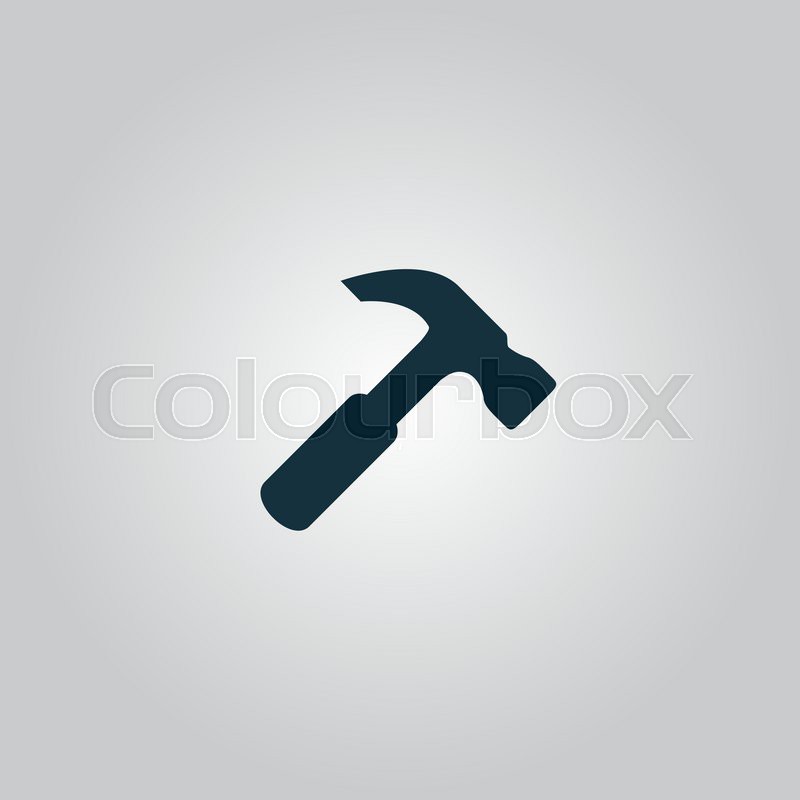 Simple Hammer. Flat web icon or sign ... | Stock vector | Colourbox