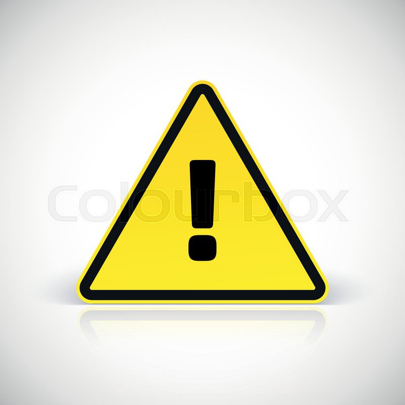 Hazard warning attention sign with ... | Stock vector | Colourbox