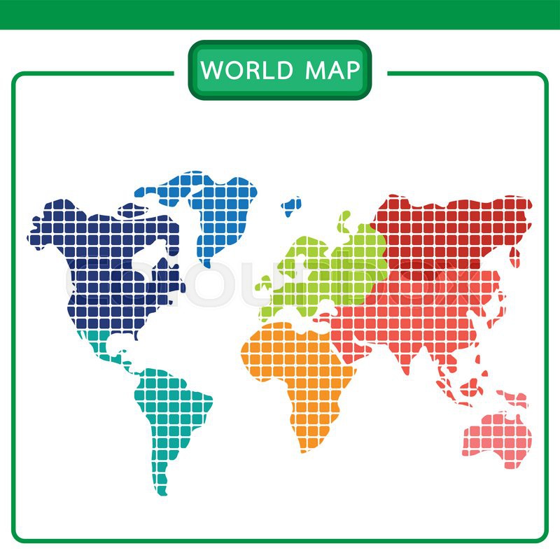 Graphic image of the world map divided ... | Stock vector | Colourbox