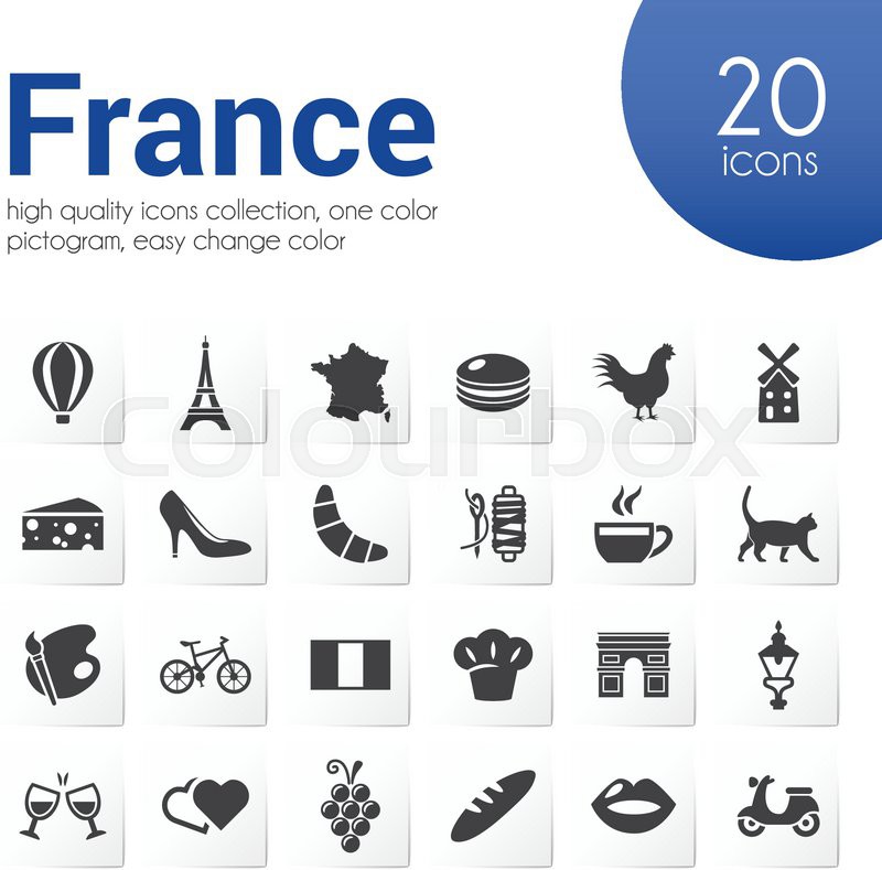 France icons | Stock vector | Colourbox