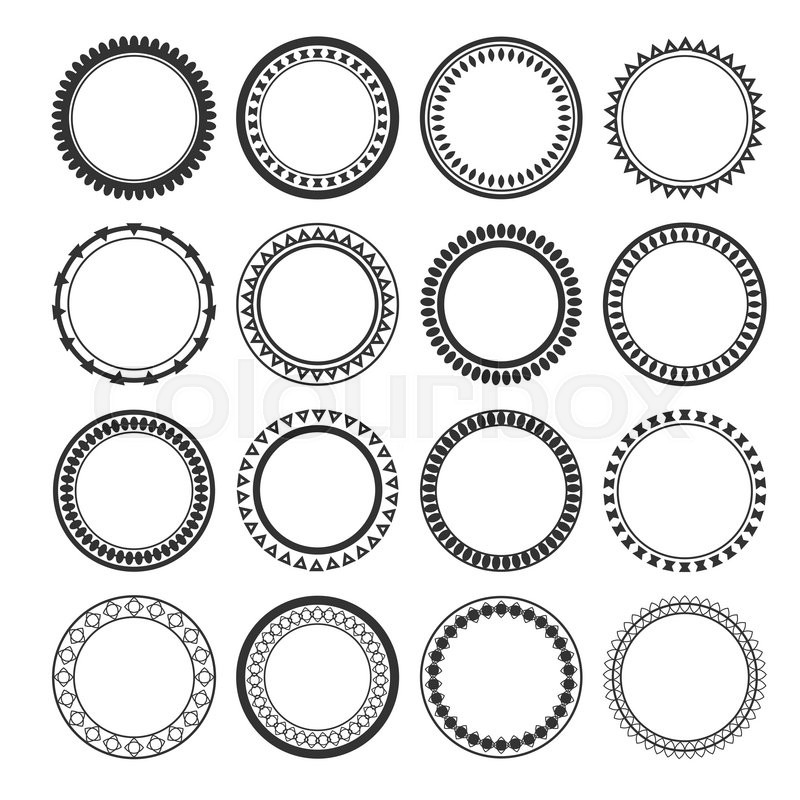 Collection of ethnic borders. Round ... | Stock vector | Colourbox