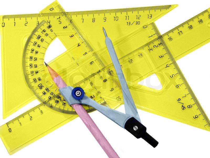 Ruler tool set for geometry | Stock image | Colourbox