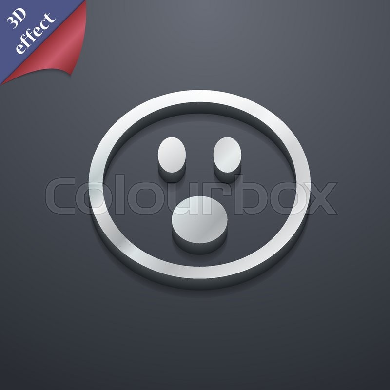 Shocked Face Smiley icon symbol. 3D ... | Stock vector | Colourbox