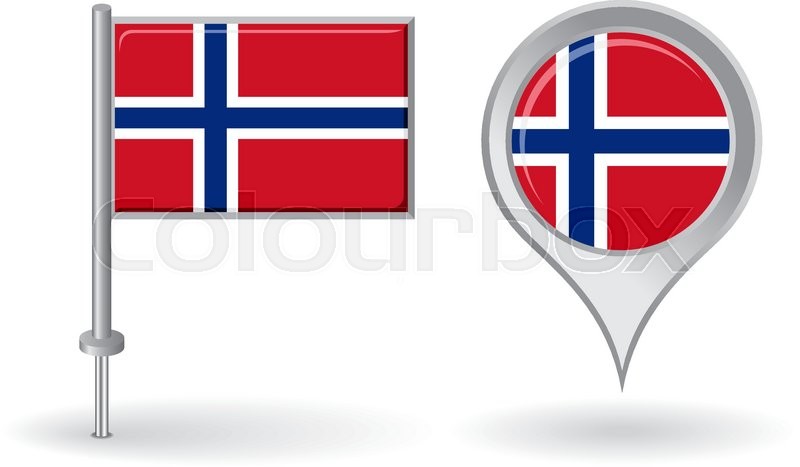 Norwegian pin icon and map pointer ... | Stock vector | Colourbox