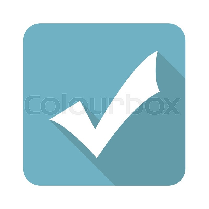 Square icon with image of tick mark, isolated on white | Stock Vector ...