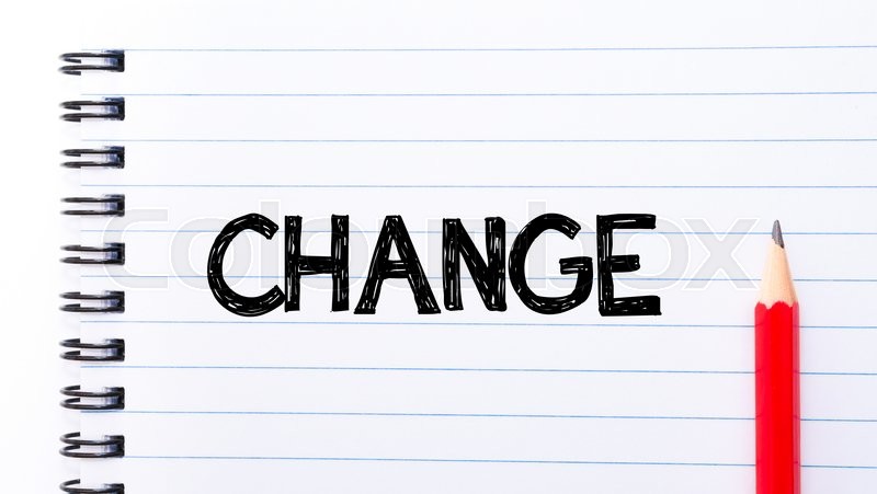 Change Text written on notebook page, ... | Stock image | Colourbox