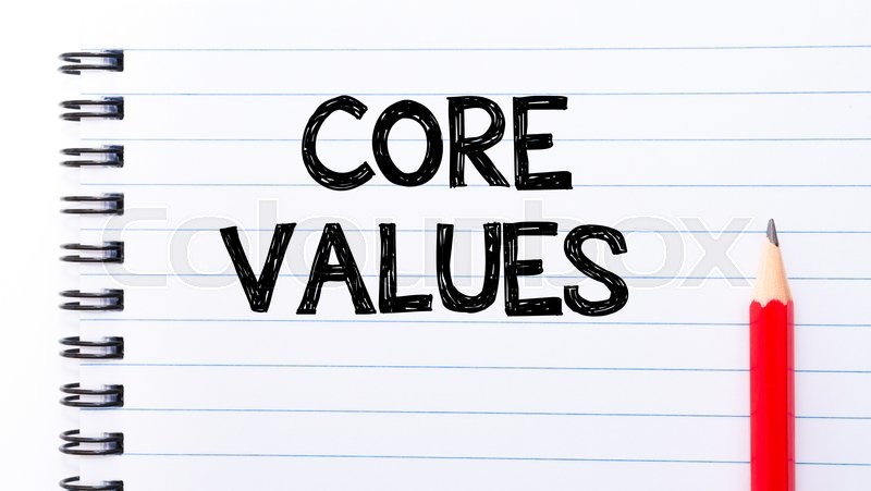 Core Values Text written on notebook ... | Stock image | Colourbox