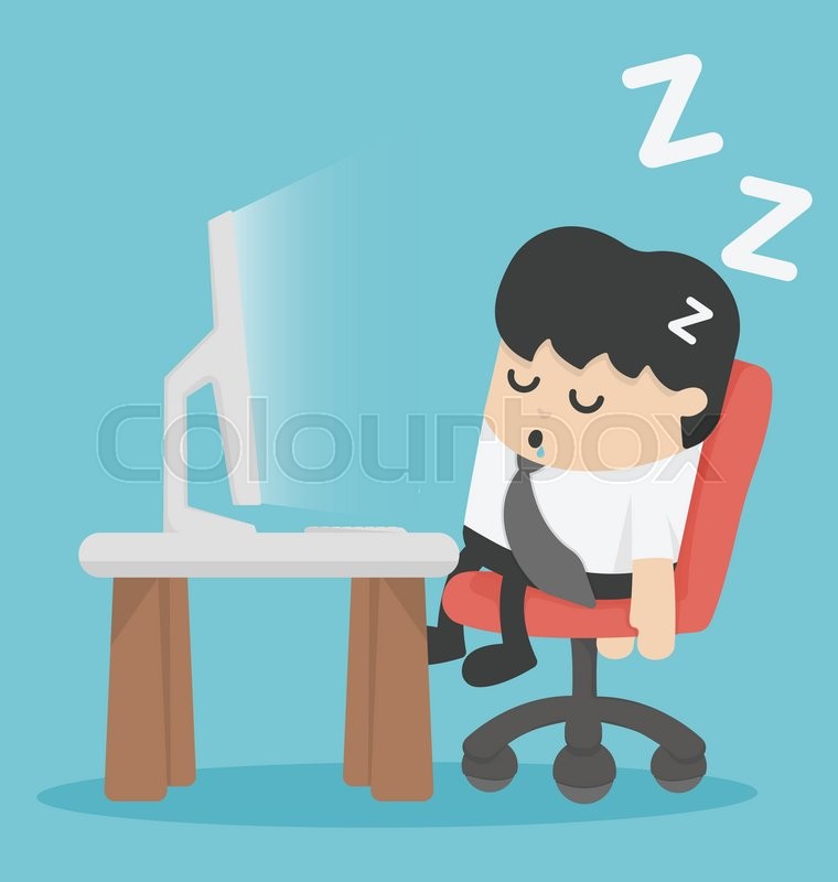 Businessman sleep at his office | Stock Vector | Colourbox
