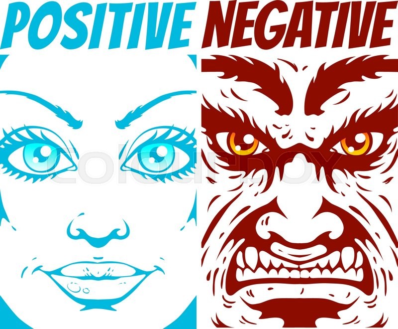 Illustration of a positive and ... | Stock vector | Colourbox