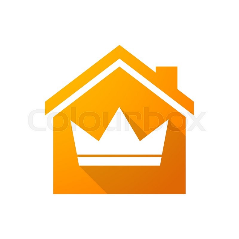 Illustration of an orange house icon ... | Stock vector | Colourbox