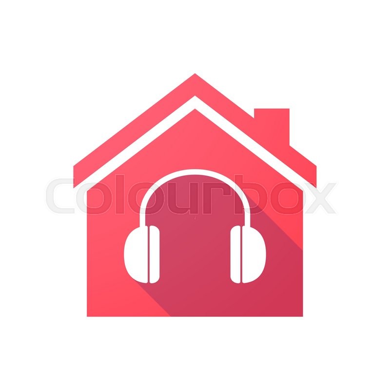 Illustration of a red house icon with ... | Stock vector | Colourbox