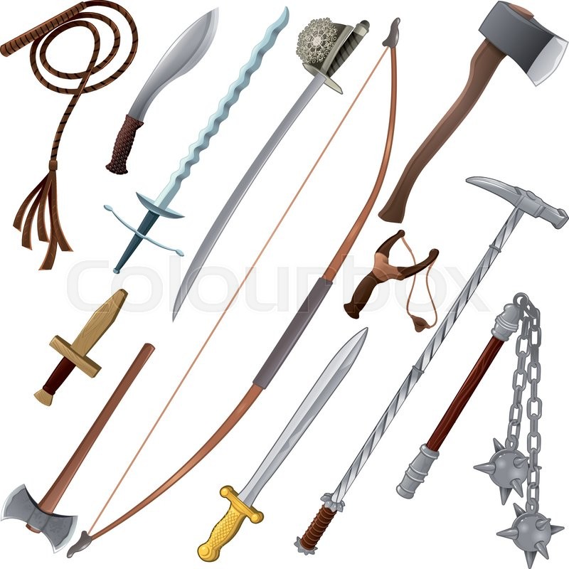 Set of different weapons. Vector ... | Stock vector | Colourbox